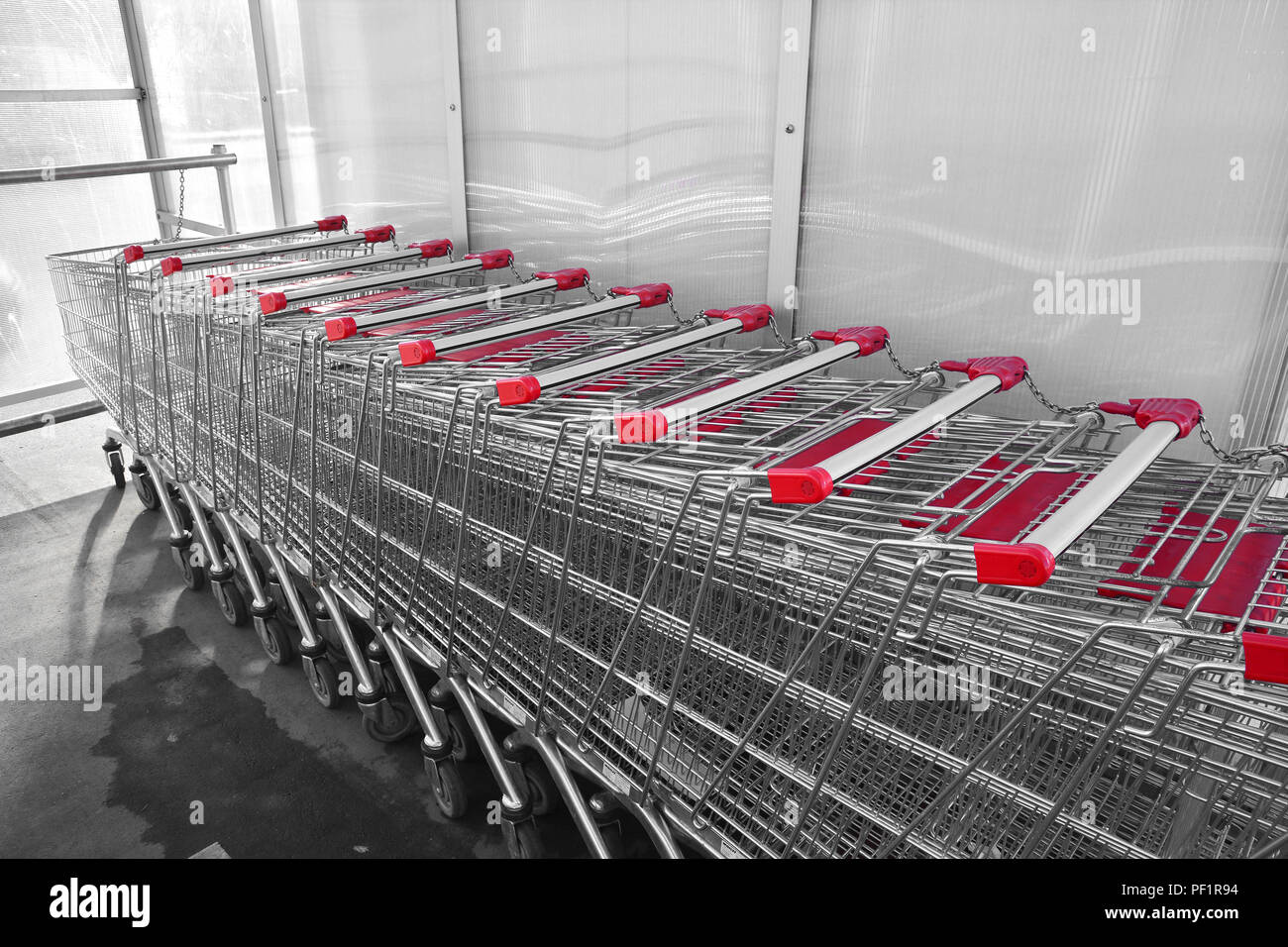 row of shopping carts Stock Photo - Alamy