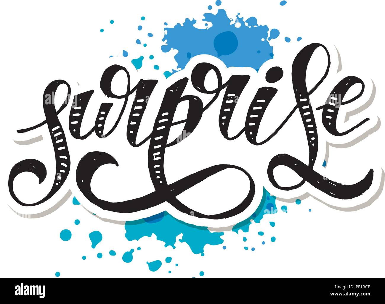 Surprise lettering Calligraphy Brush Text Holiday Vector illustration ...