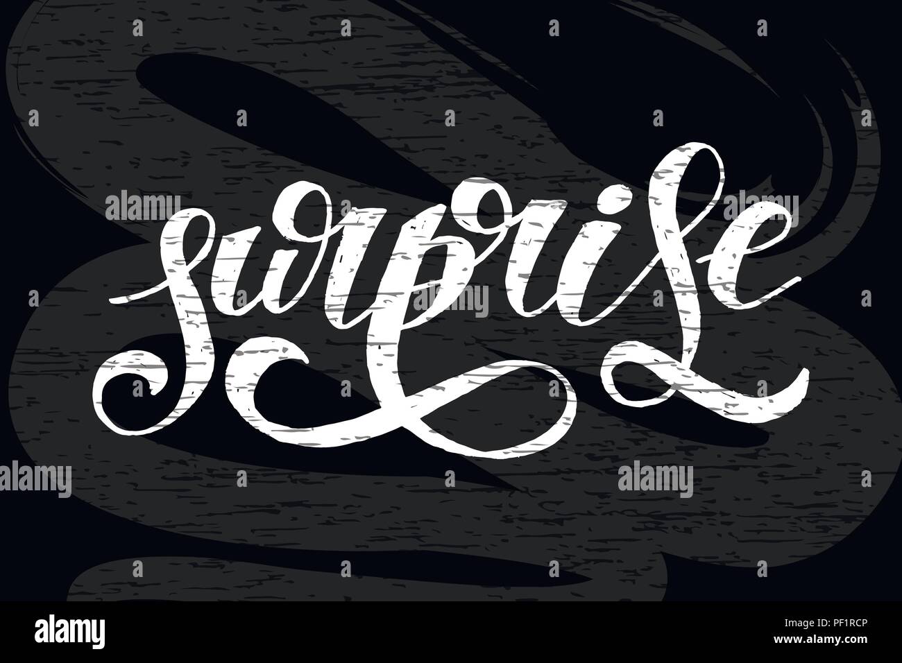 Surprise lettering Calligraphy Brush Text Holiday Vector illustration ...