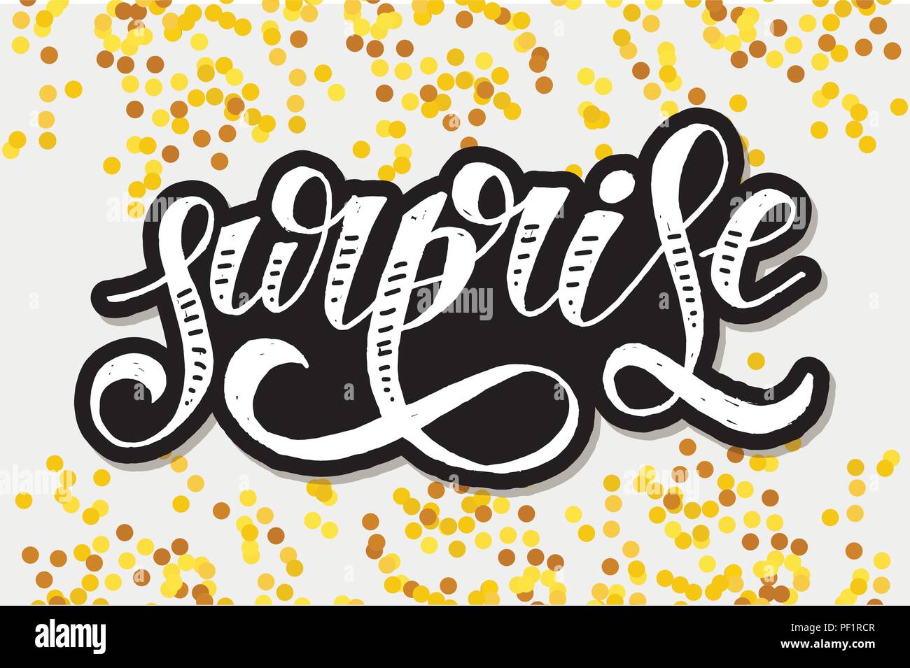 Surprise lettering Calligraphy Brush Text Holiday Vector illustration ...