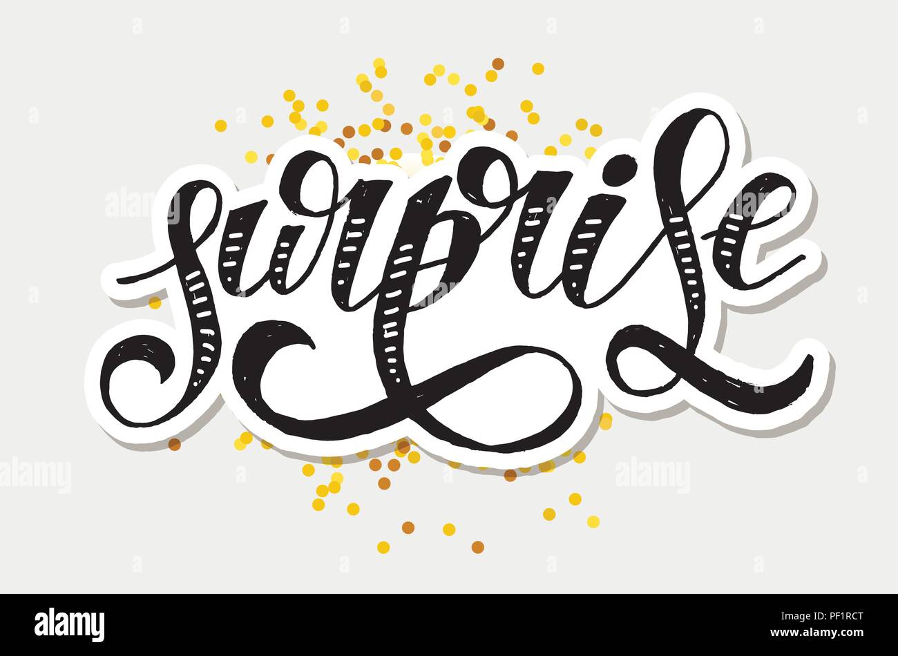 Surprise lettering Calligraphy Brush Text Holiday Vector illustration ...