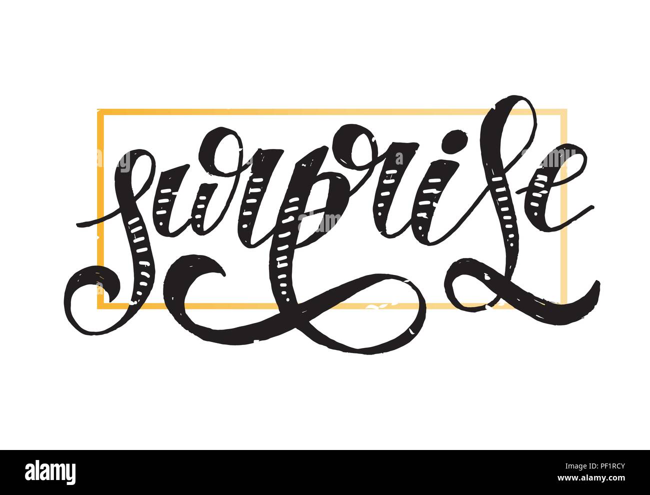 Surprise lettering Calligraphy Brush Text Holiday Vector illustration ...