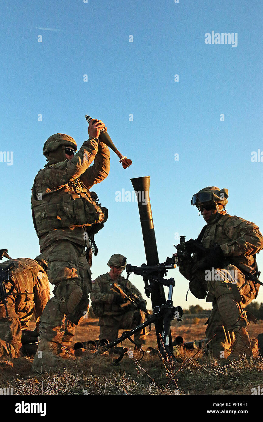 Pfc. Brady Barrett (left) and Spc. Darron Harris, both indirect fire ...