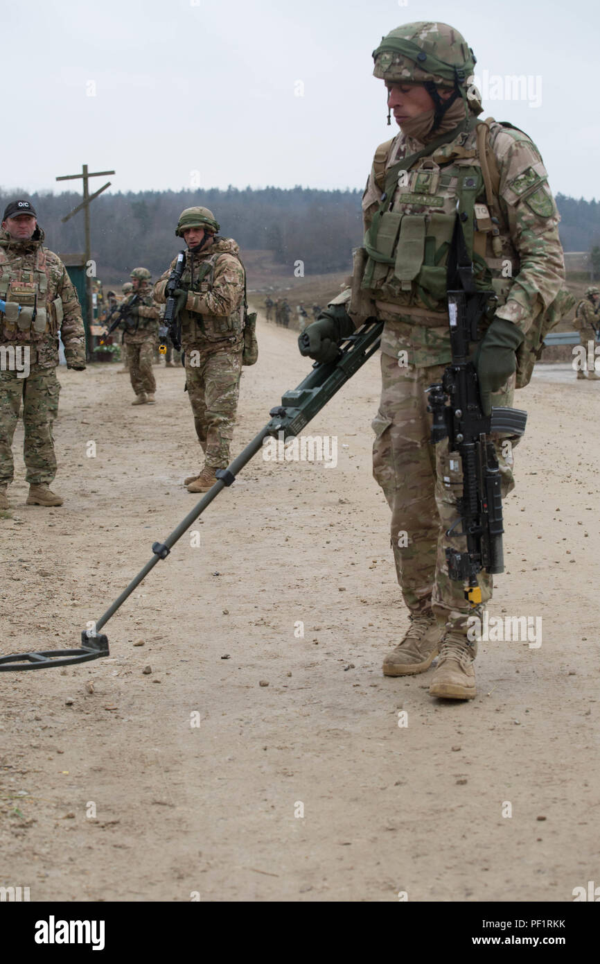 A Georgian soldier of 52nd Light Infantry Battalion, 5th Infantry ...