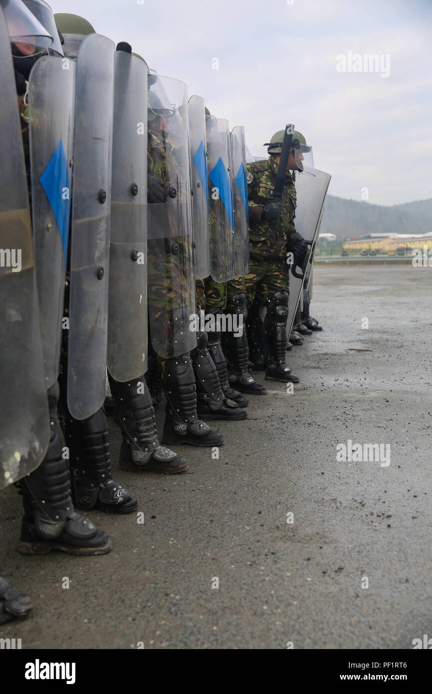 Romanian soldiers of 26th Mountain Battalion practice unit formations ...