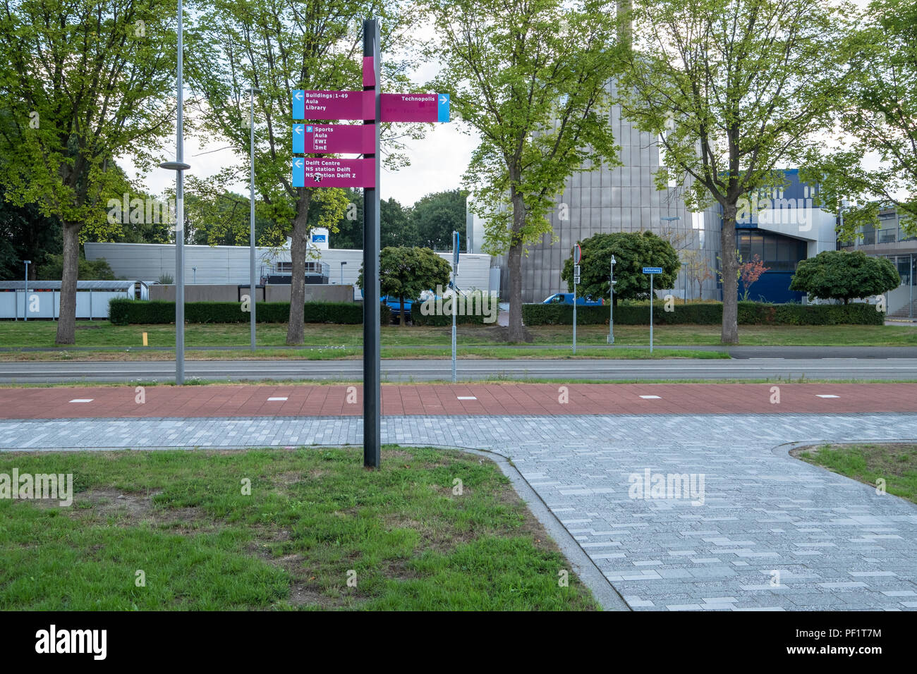 Orientation point on the campus of the Delft University, Netherlands ...