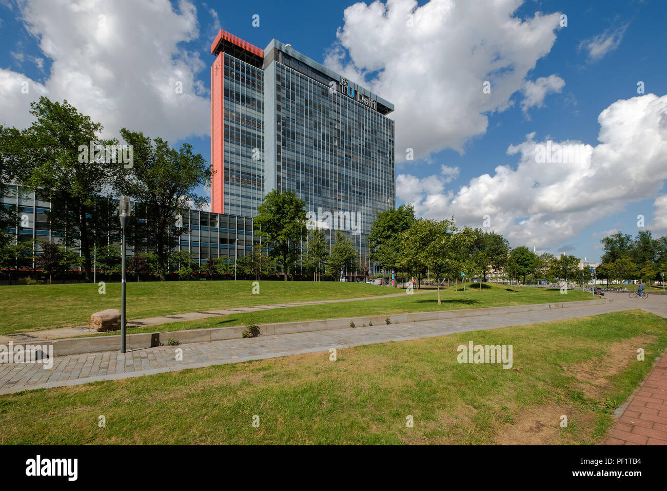 High iconic building of the Delft technical university, Netherlands ...