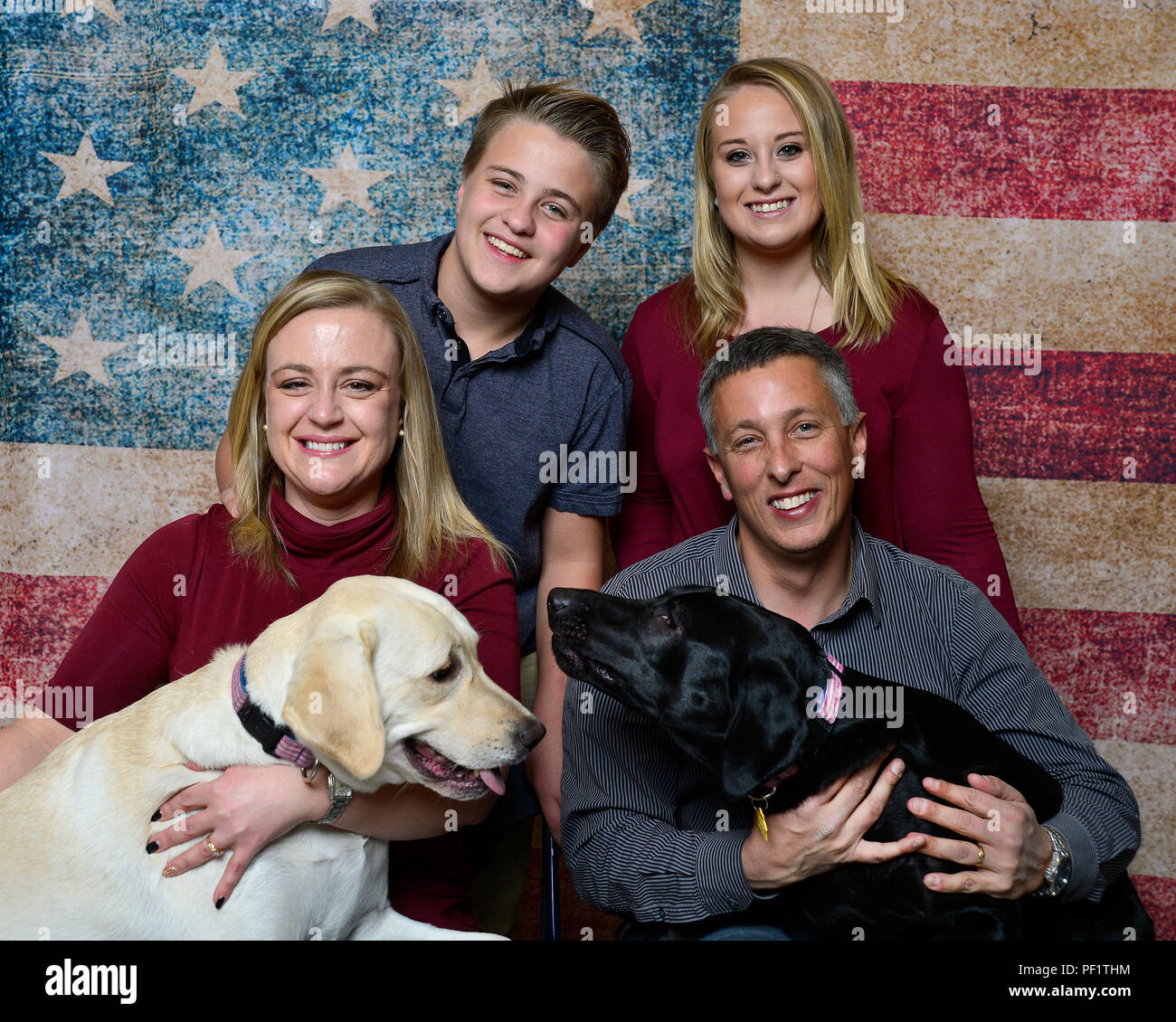 A Creech Air Force Base family poses for a photo during the first ...
