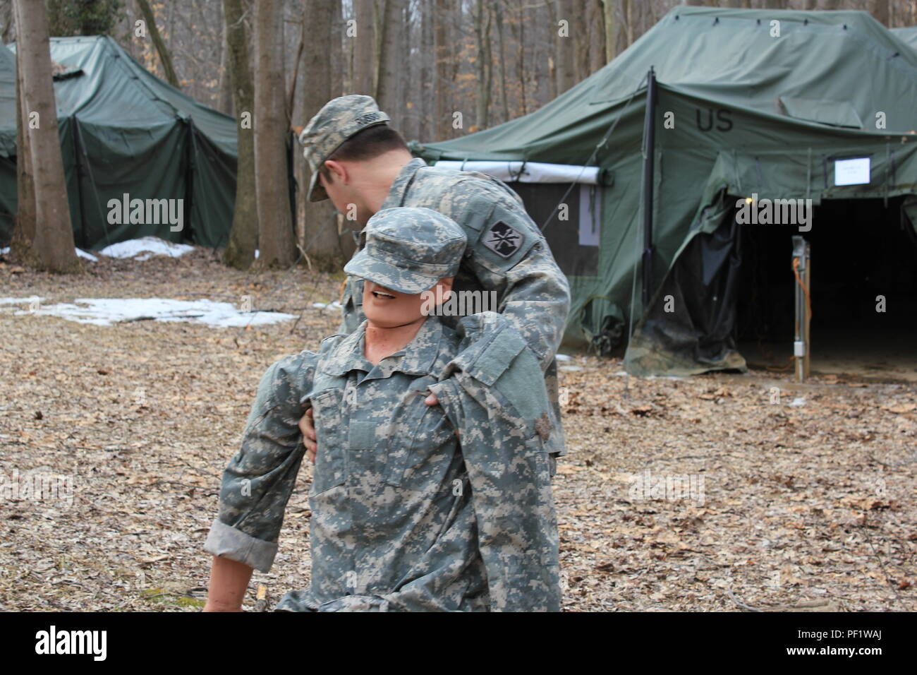 Maryland Guardsman Spc. Daniel Russo performs army warrior tasks during ...