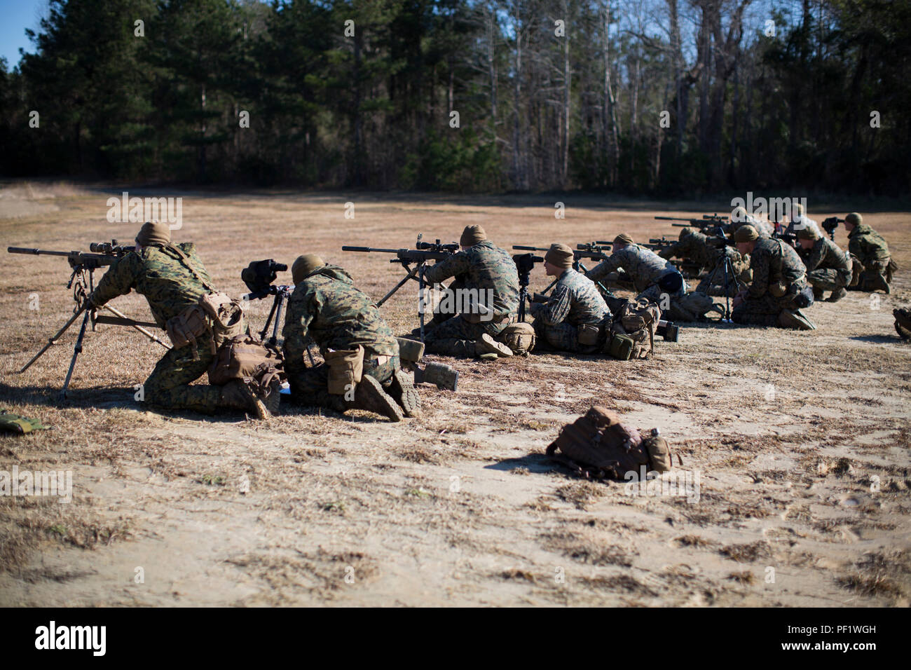 Students with the Marine Scout Sniper School, Advanced Infantry ...