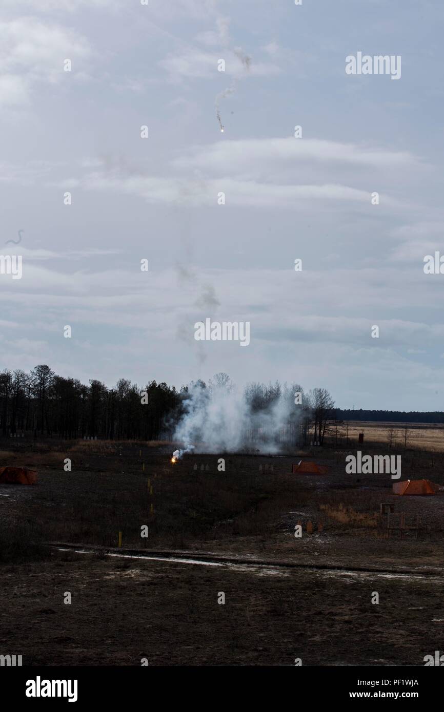 A grenade launched from an M-203 grenade launcher, used by U.S. Marines ...