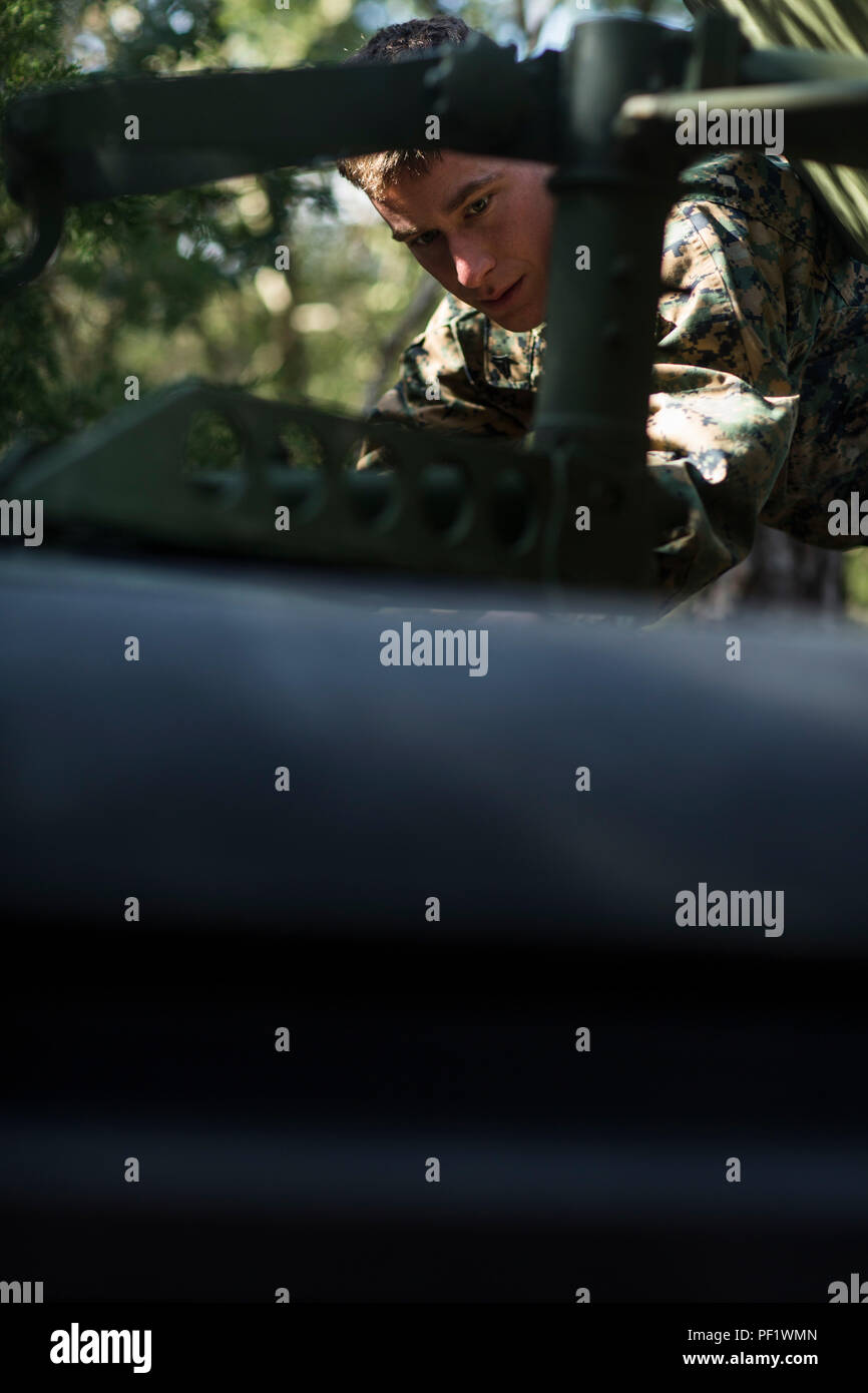 U.S. Marine Corps Cpl. Dakota H. Messier, a low altitude air defense ...