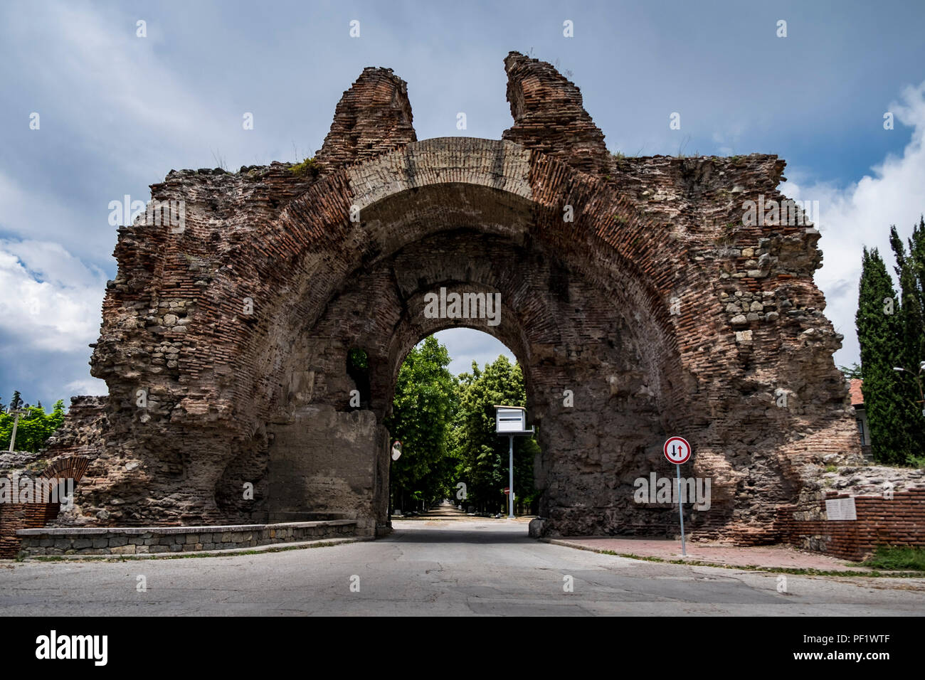 The southern gate entrance into the Roman spa town of Hisar/Hisarya in ...