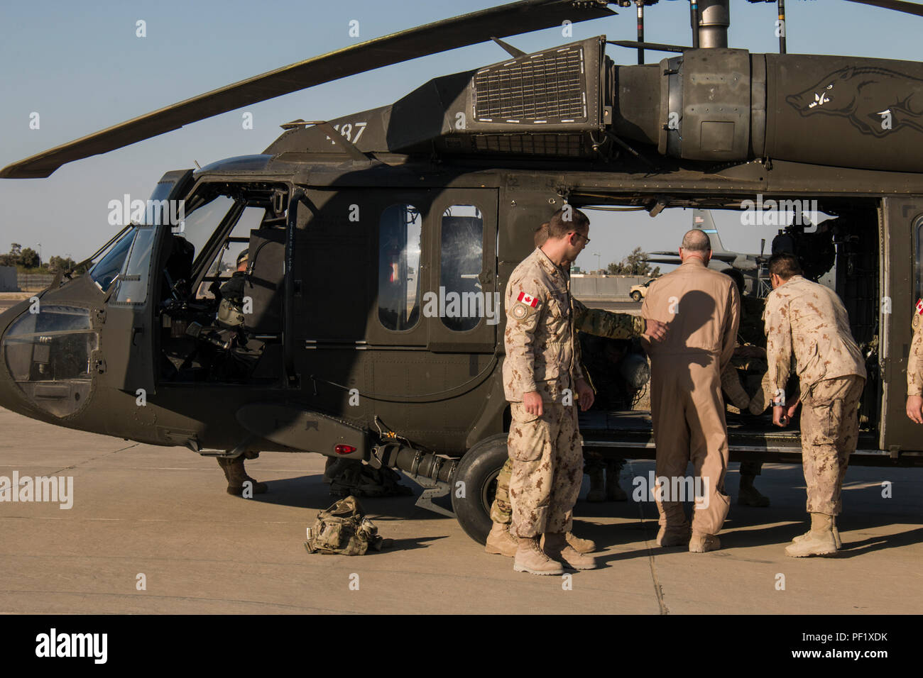 Canadians from the Joint Task Force Support Component practice loading ...