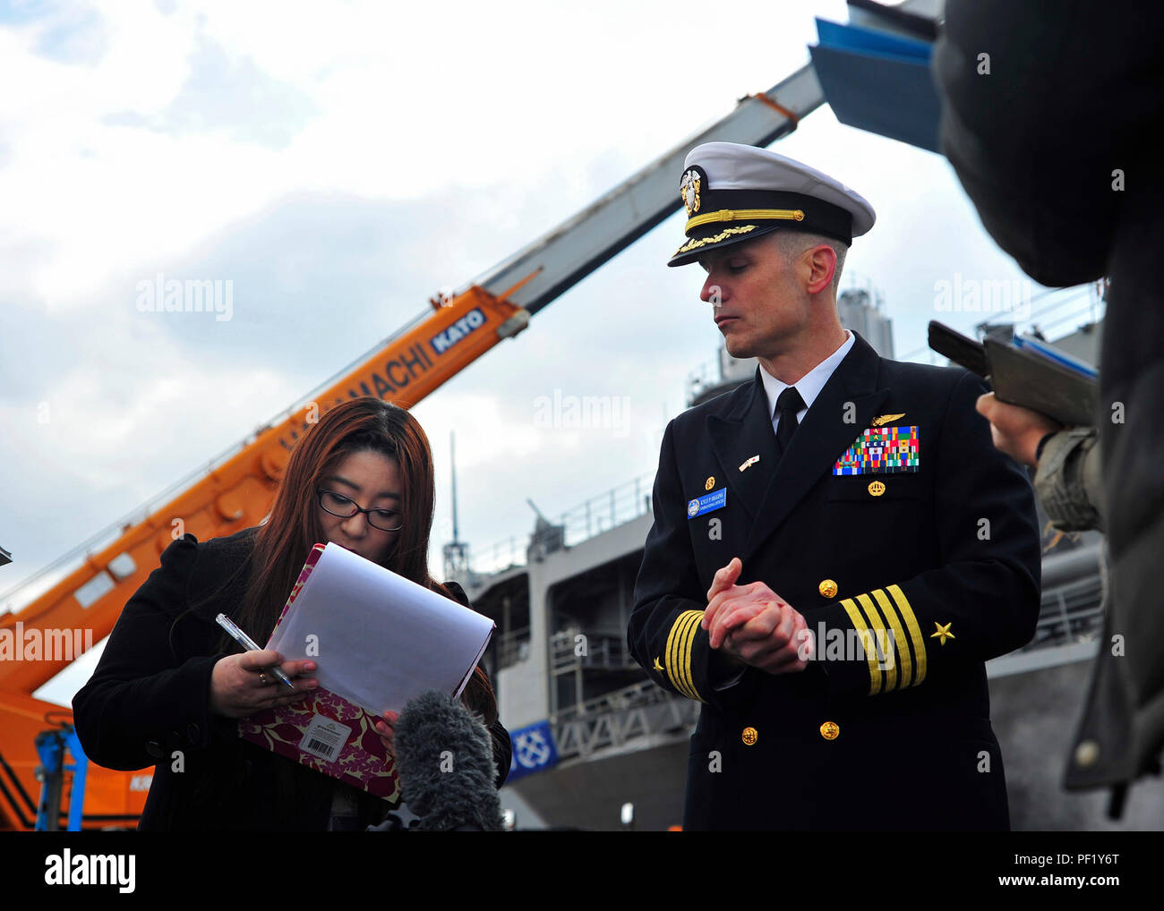 160224-N-KG618-029 OSAKA, Japan (Feb. 24, 2016) - Capt. Kyle Higgins ...