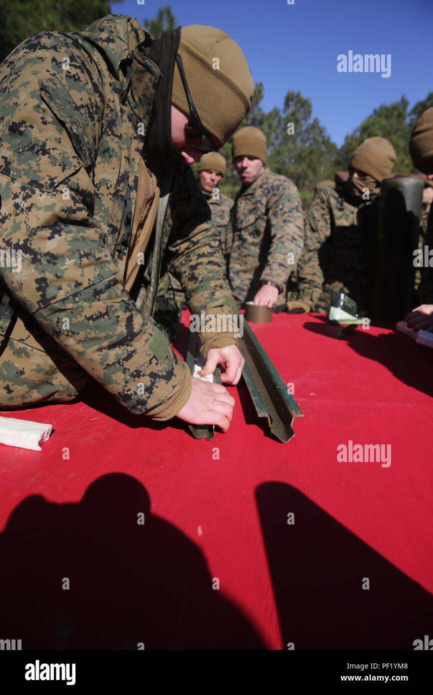 U.S. Marines assigned to Marine Wing Support Squadron (MWSS) 271 create ...