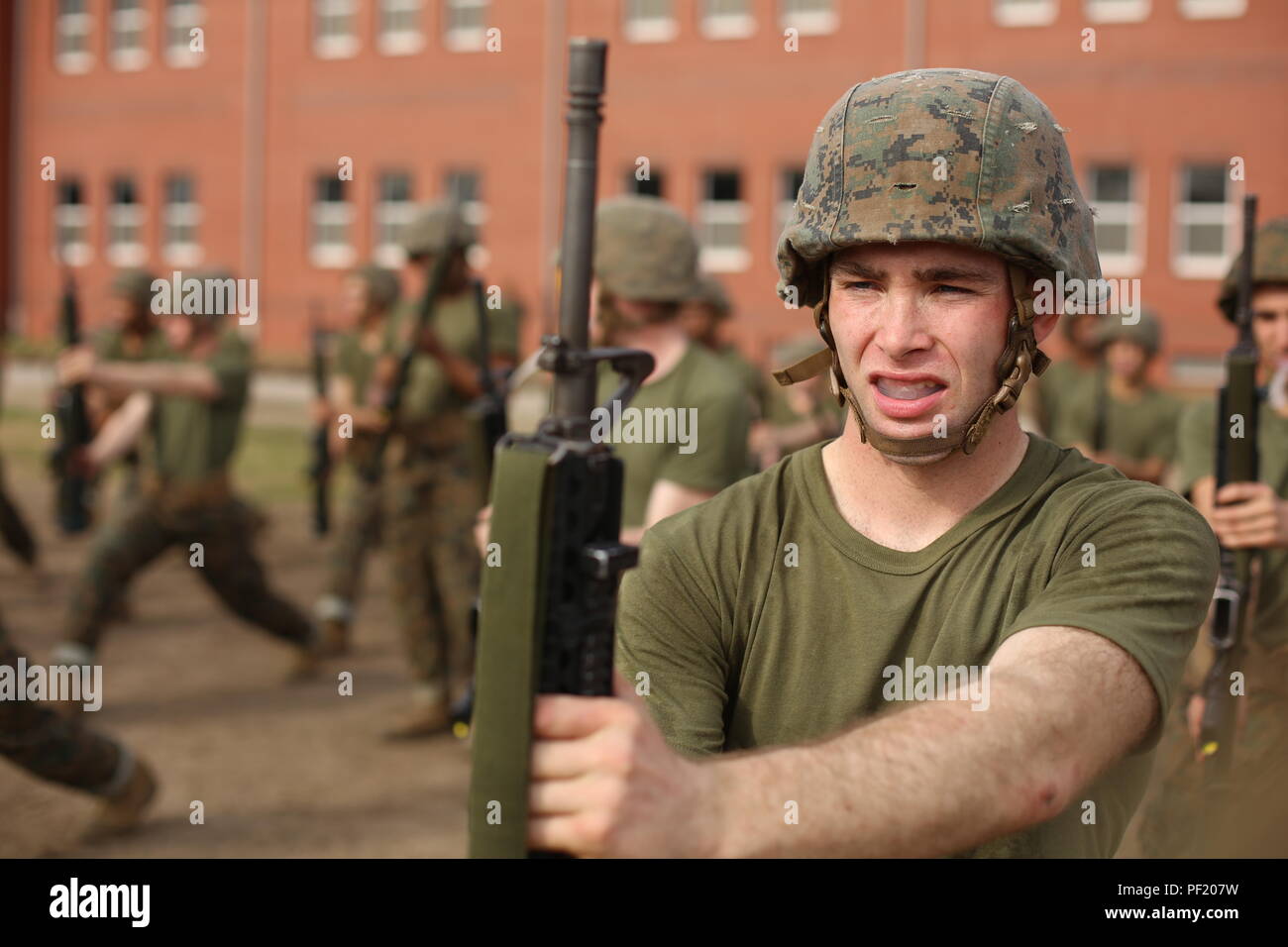U.S. Marine Corps recruits attached to India Company, 3rd Battalion ...