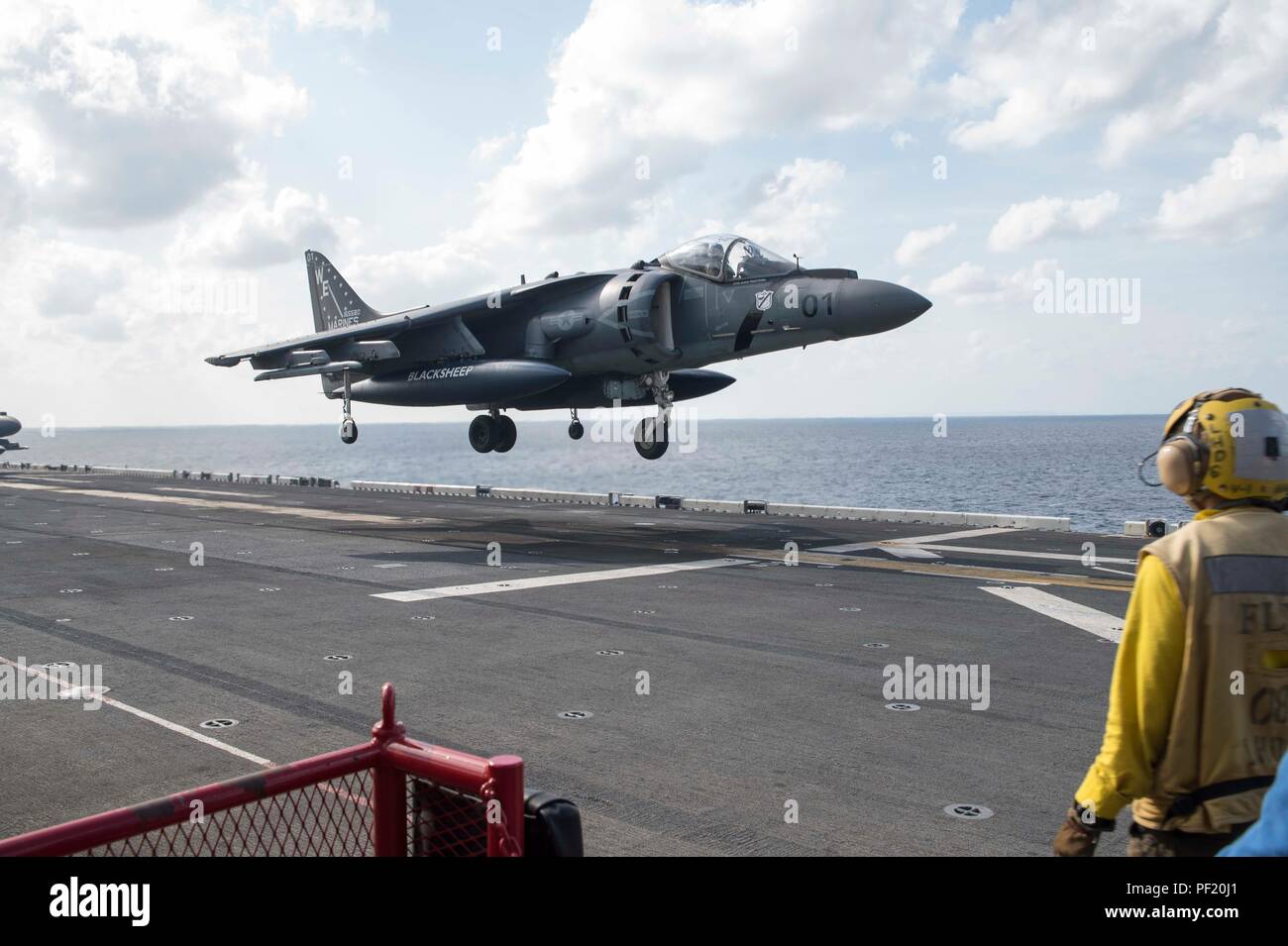 160226-N-XK809-014 PACIFIC OCEAN (Feb. 26, 2016) – An AV-8B Harrier ...