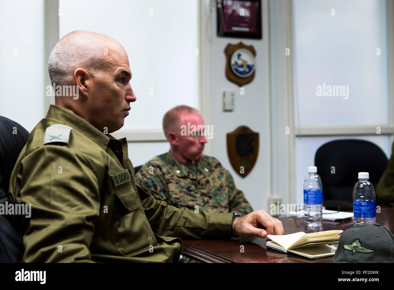 Israel Defense Forces (IDF) Brig. Gen. Ori Gordin, left, commander ...