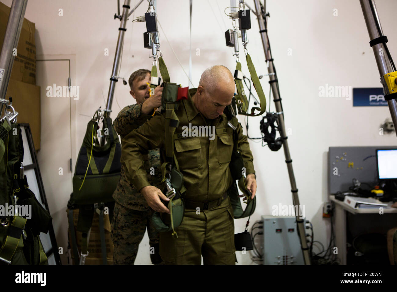 Israel Defense Forces (IDF) Brig. Gen. Ori Gordin, center, commander ...