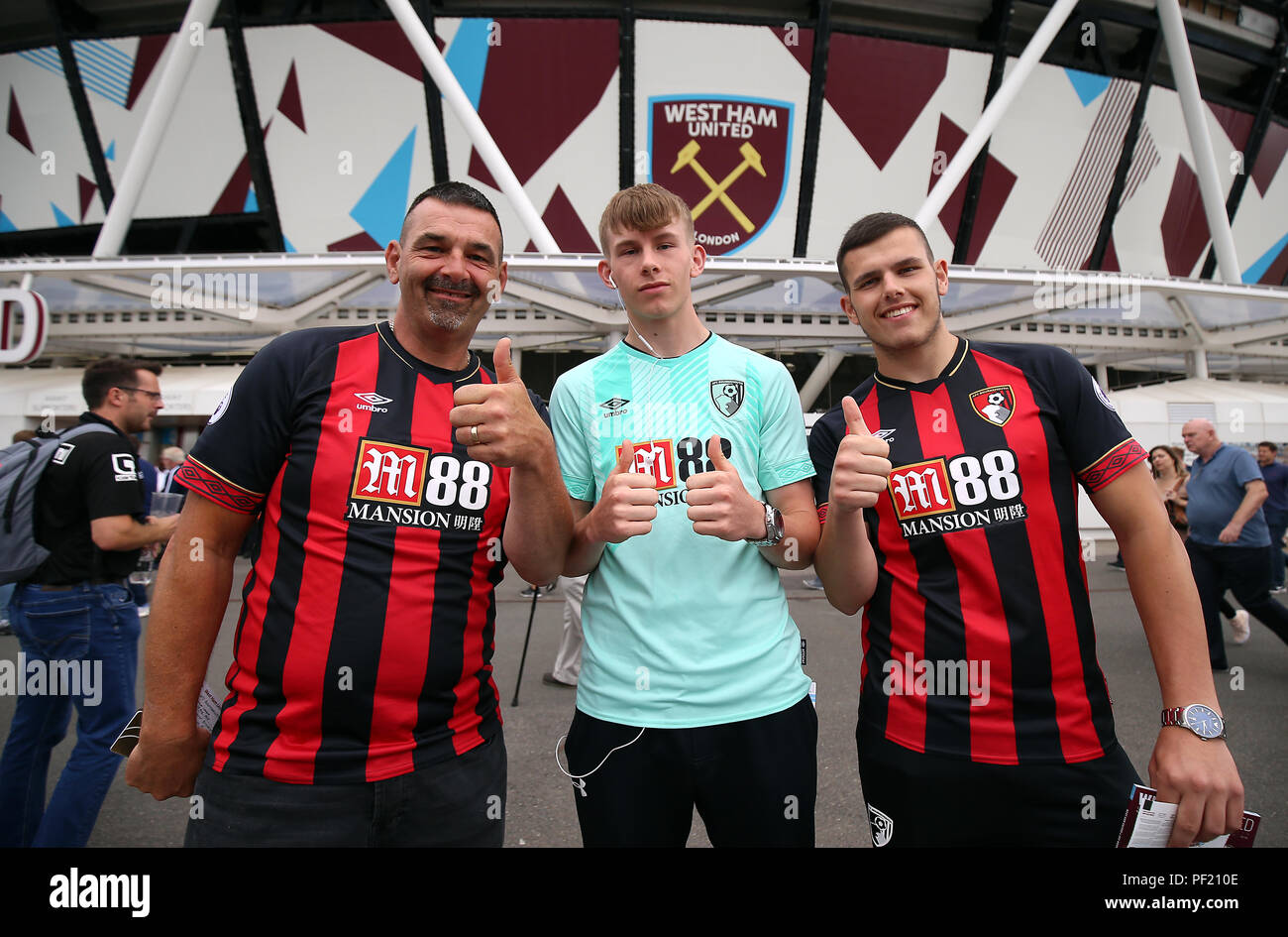 AFC Bournemouth fans outside the stadium before the Premier League ...