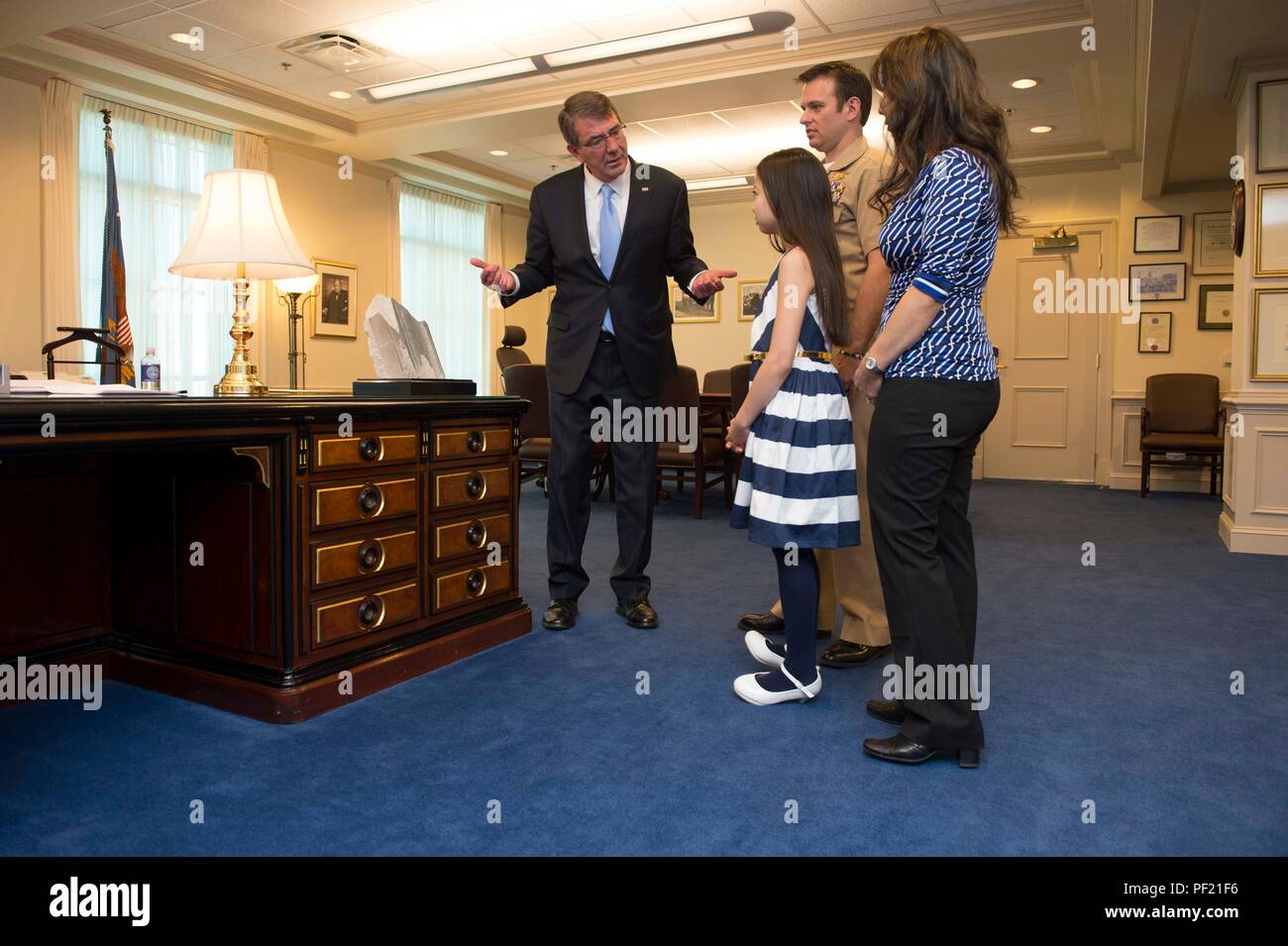Secretary of Defense Ash Carter gives Medal of Honor recipient Senior ...
