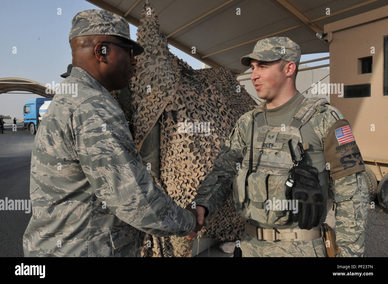 Brig. Gen. Allen Jamerson, director of Security Forces, talks with ...