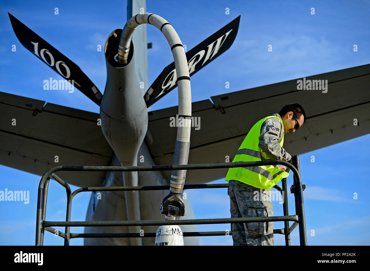 U.S. Air Force Senior Airman Daniel Lamey, 100th Aircraft Maintenance ...