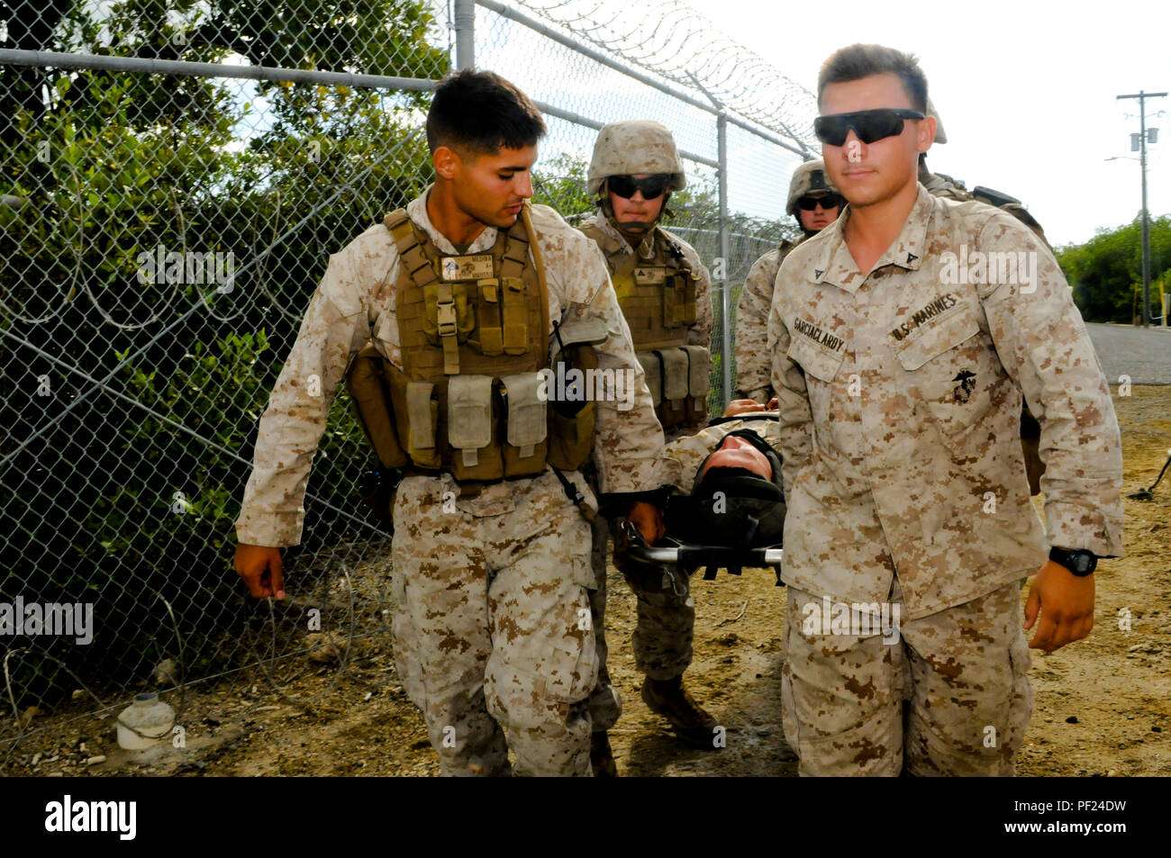 Marines from the B5 FAST Company, Marine Corps Security Forces Regiment ...