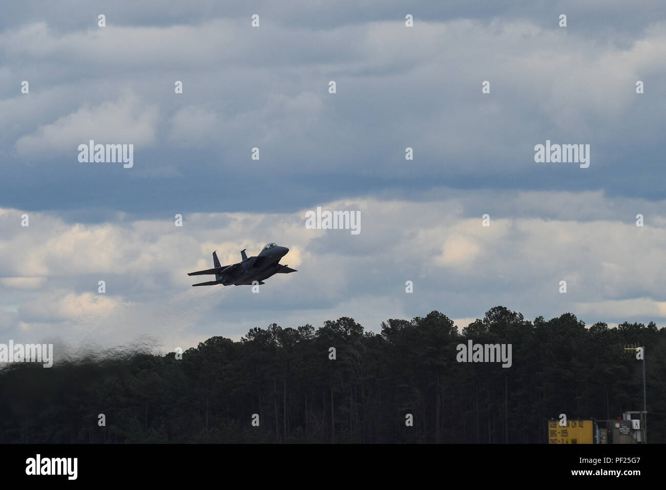 An F-15E Strike Eagle from the 336th Fighter Squadron takes off, Feb ...