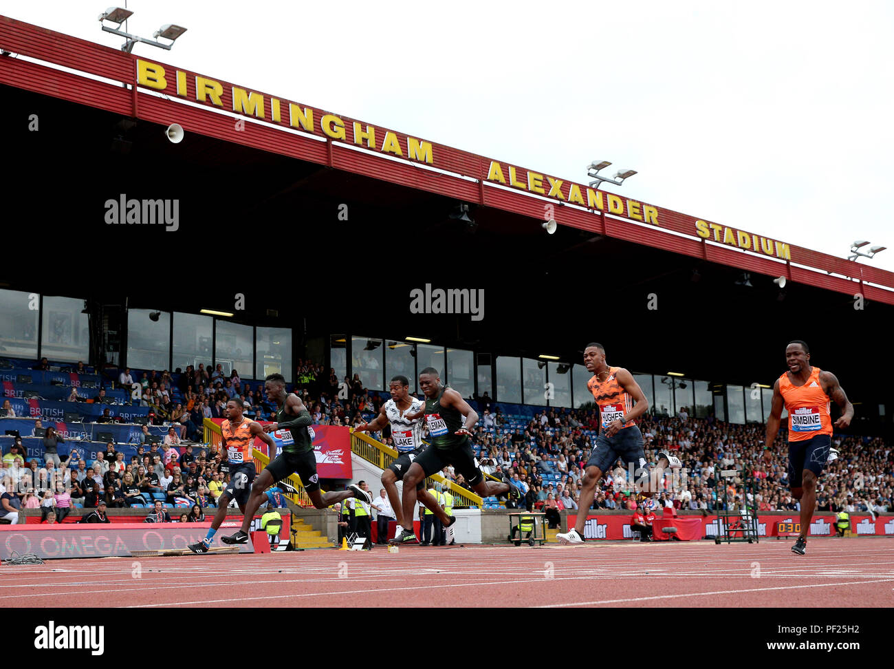 Great Britain's Reece Prescod (second left) finishes second, USA's ...