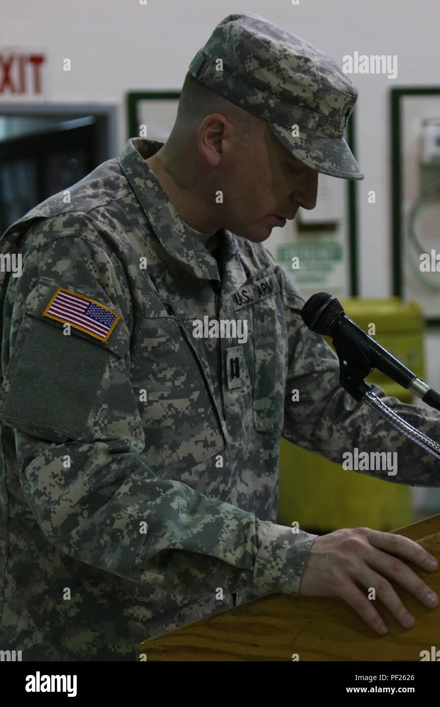 U.S. Army Capt. Chad Gion, the Multinational Battle Group-East chaplain ...