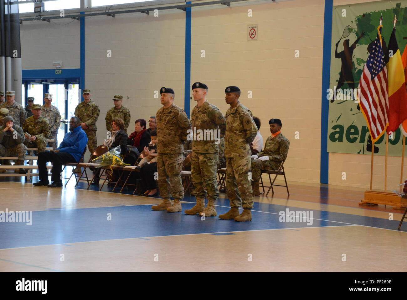 Outgoing Command Sgt. Maj. Oscar Campos, Lt. Col. Eric Van Den Bosh ...