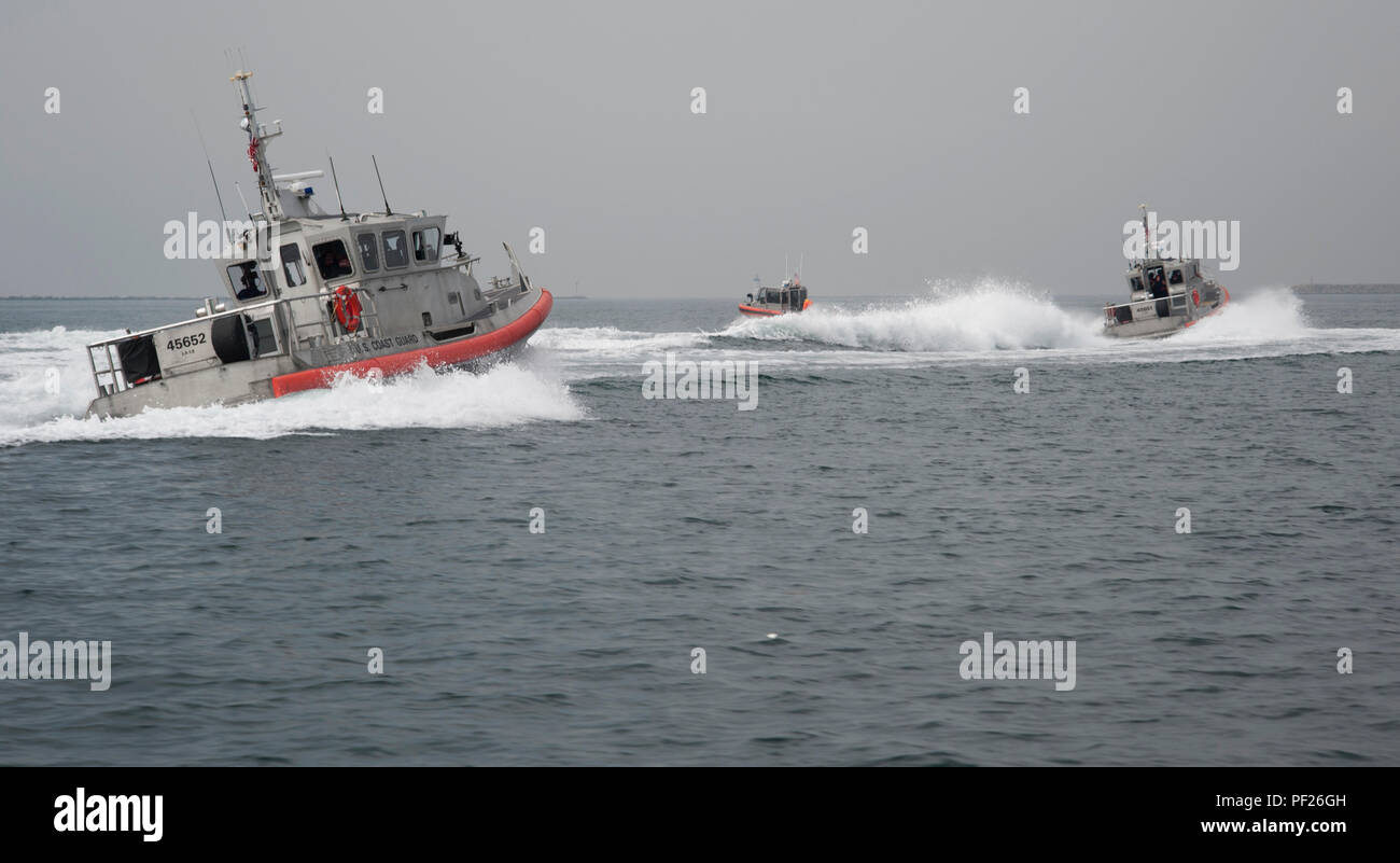 Members of Coast Guard Station Los Angeles conduct tactical boat ...