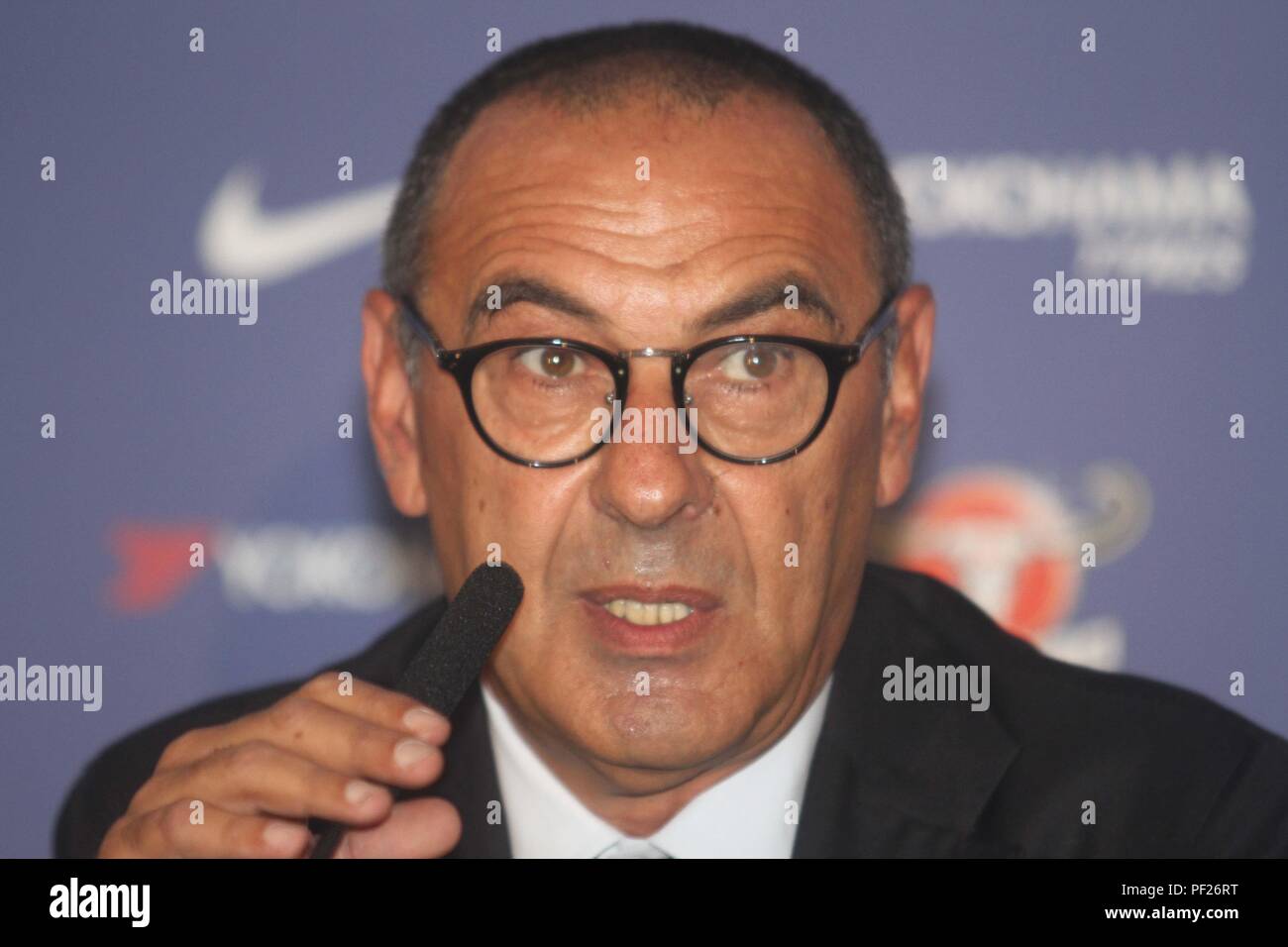 Chelsea press conference to introduce their new manager Maurizio Sarri ...