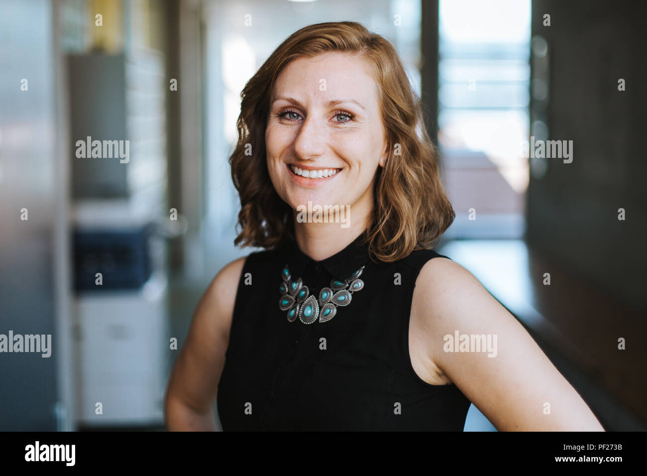 Woman interview confident smile hi-res stock photography and images - Alamy