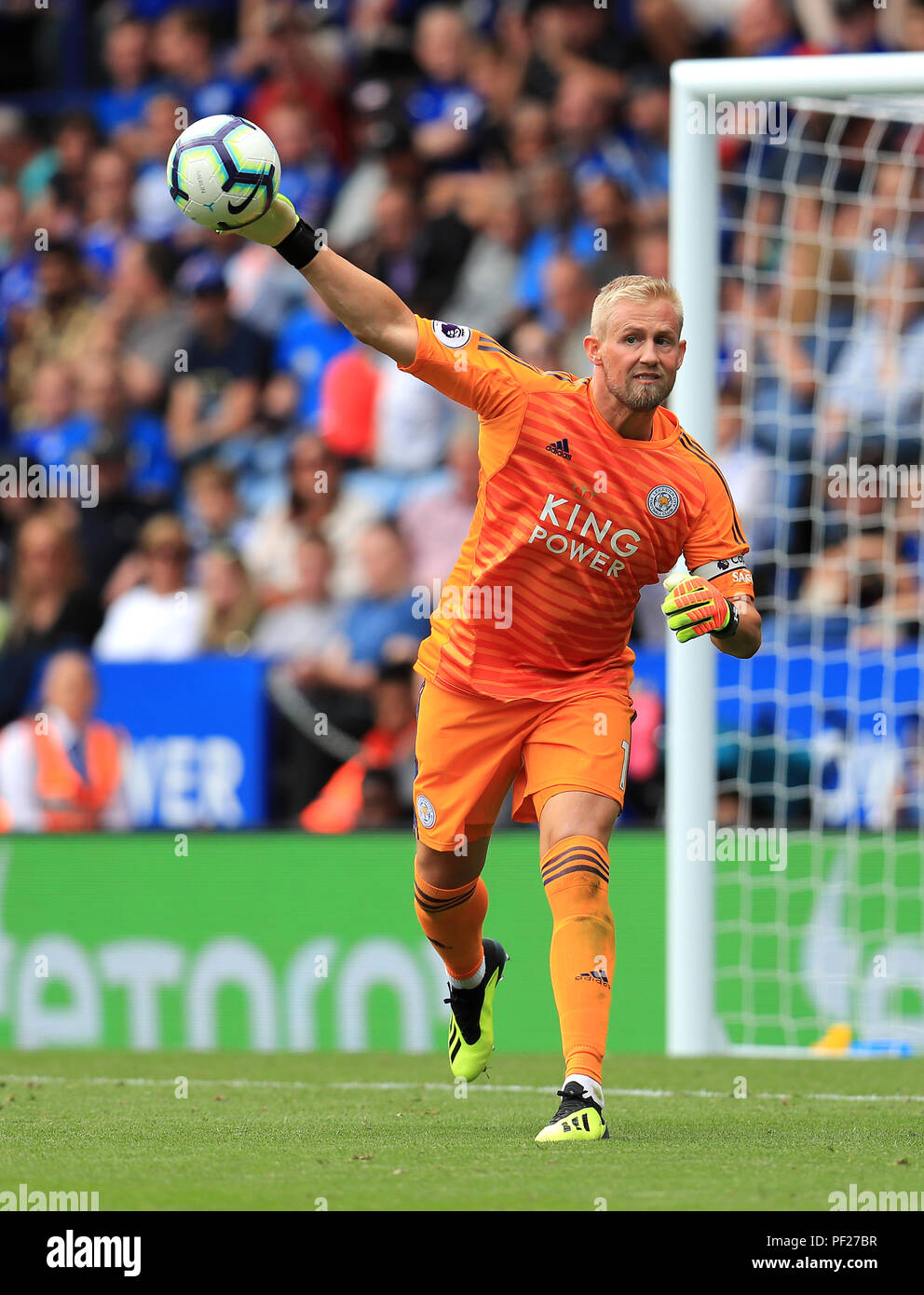 Leicester City goalkeeper Kasper Schmeichel during the Premier League ...