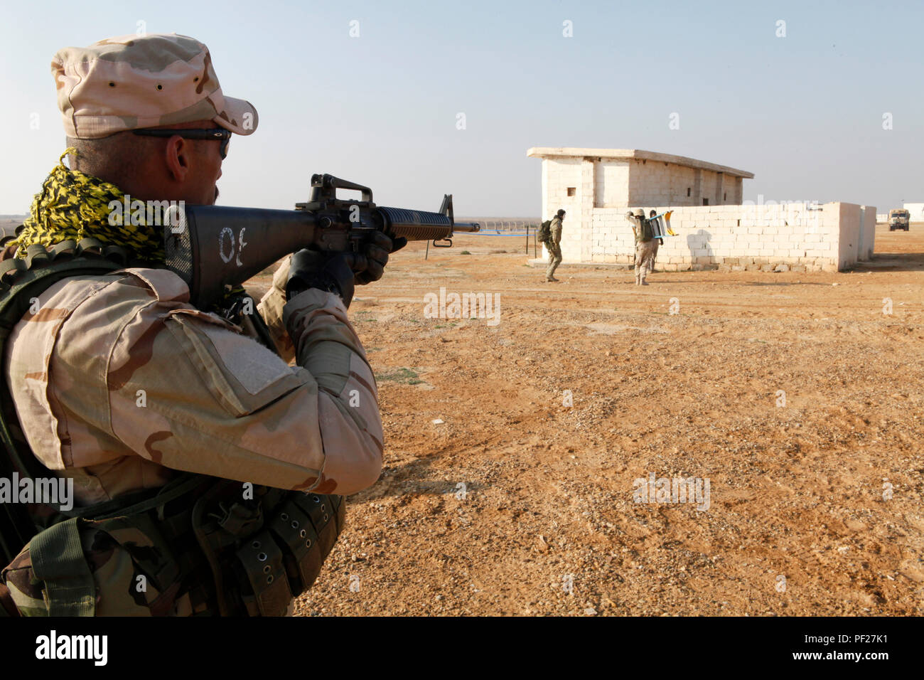 Iraqi soldier from the 7th Iraqi Army Division during squad movement ...