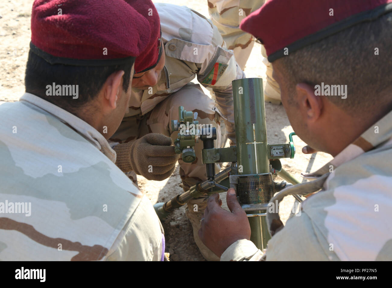 Iraqi soldiers assigned to the Security Battalion, Nineveh Operations ...