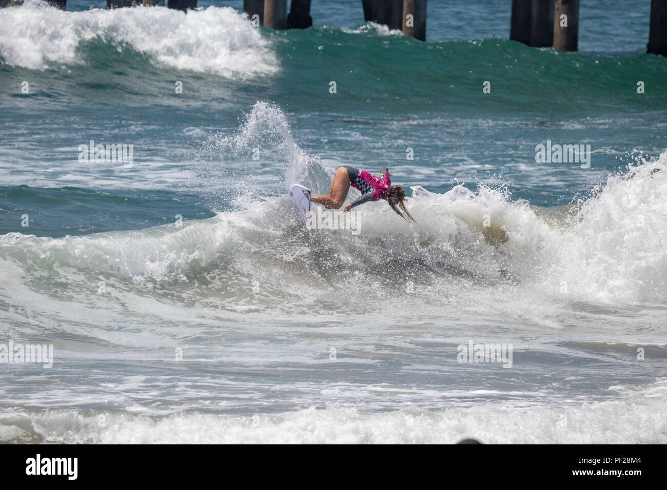 Caroline Marks competing in the US Open of Surfing 2018 Stock Photo - Alamy