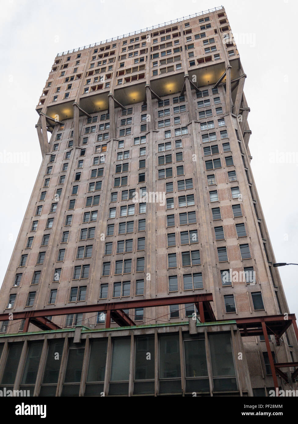 Milan, Italy - March 18, 2018: Torre Velasca (Velasca Tower) is a ...
