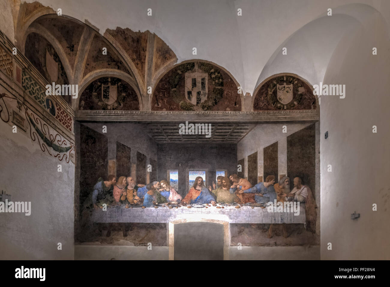 Milan, Italy - March 18, 2018: The Last Supper by Leonardo Da Vinci at ...