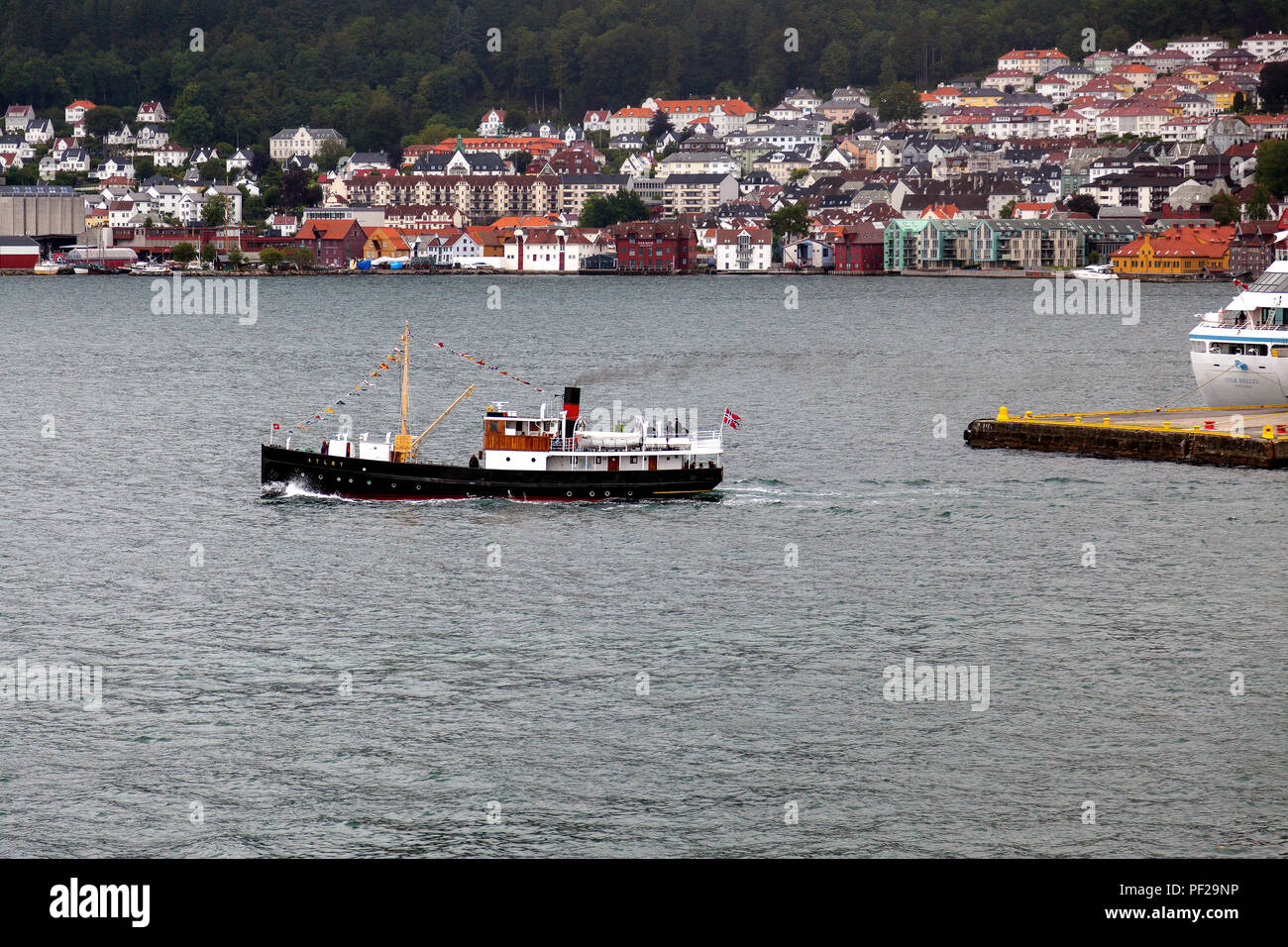 Veteran passenger steamship Atloy (built 1931) sailing from the port of ...