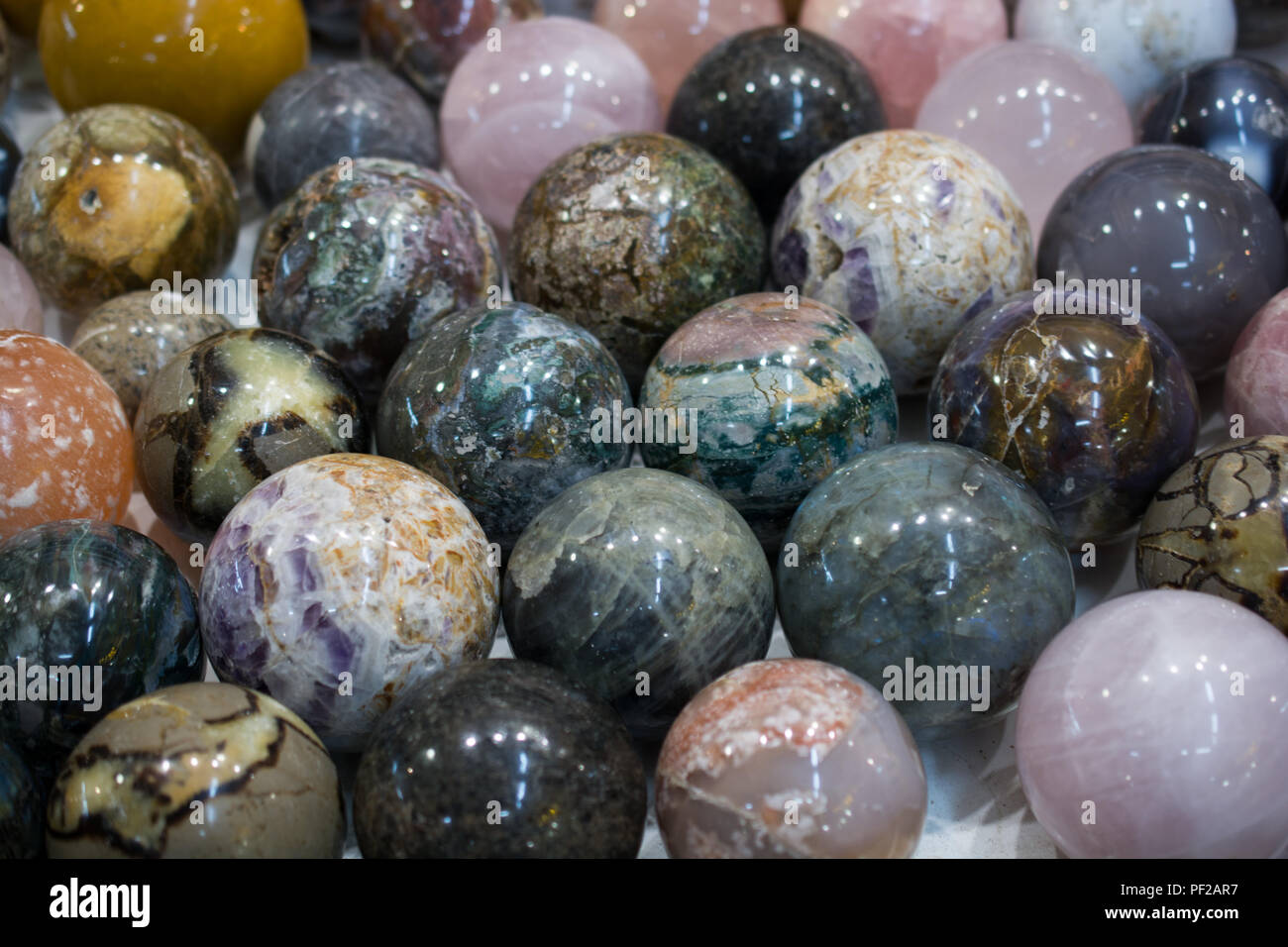 Bright Colorful Marble stone Balls cut in round shapes Stock Photo - Alamy