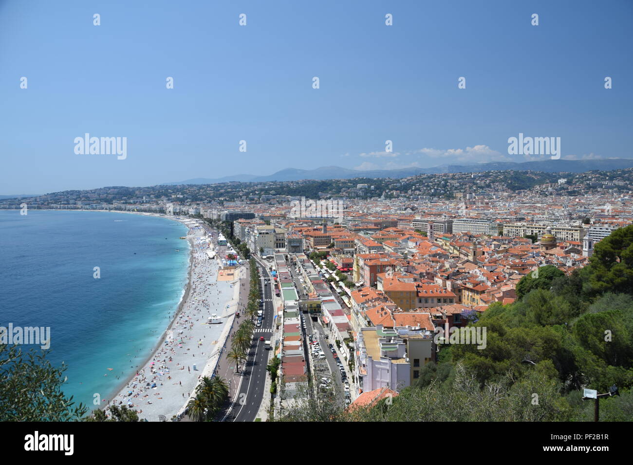 Views of Nice and the Promenade des Anglais from Castle Hill in Nice ...