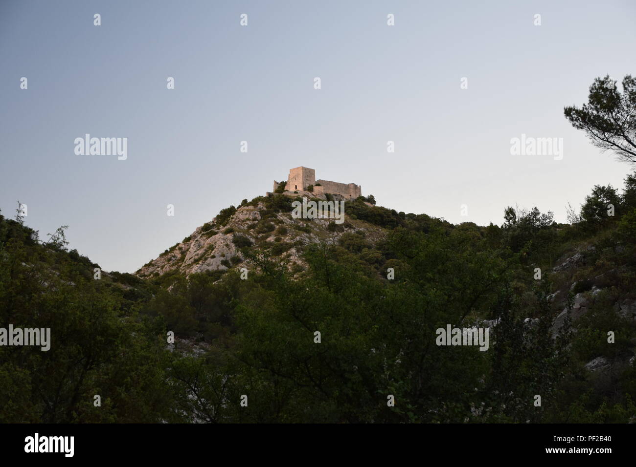 Castle and village in the sunset of Provence, France Stock Photo - Alamy