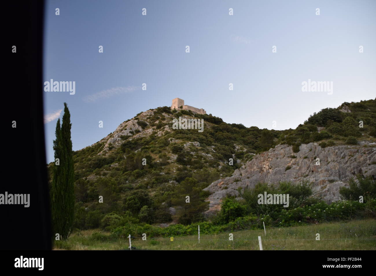 Castle and village in the sunset of Provence, France Stock Photo - Alamy