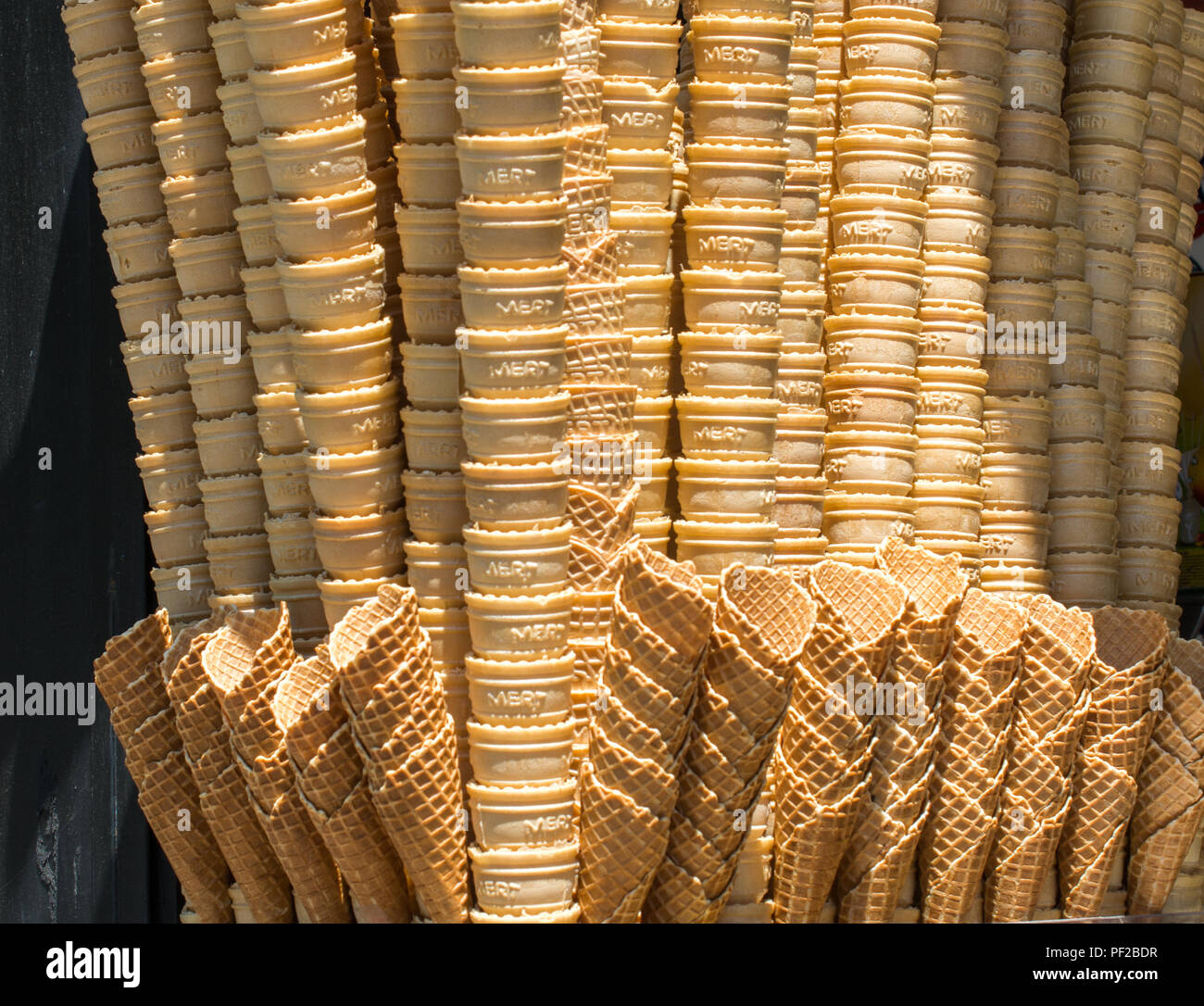 Waffle ice cream cones hi-res stock photography and images - Alamy