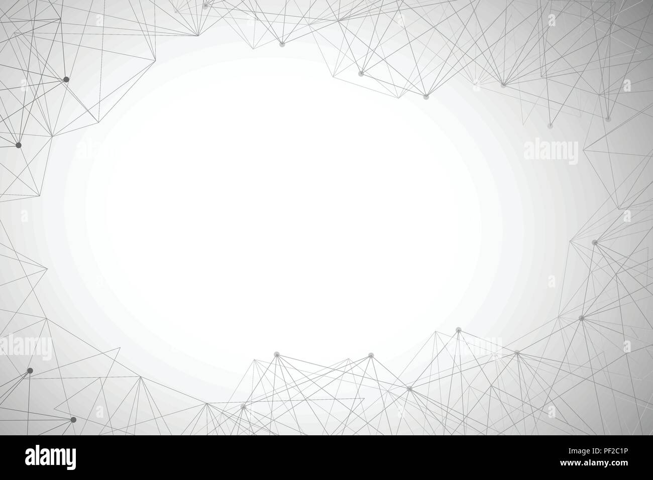 Connection lines with dots or connection structure on grey background ...