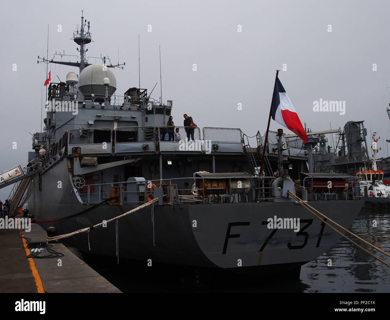 Stern view of the monitoring light frigate of the National Navy of ...
